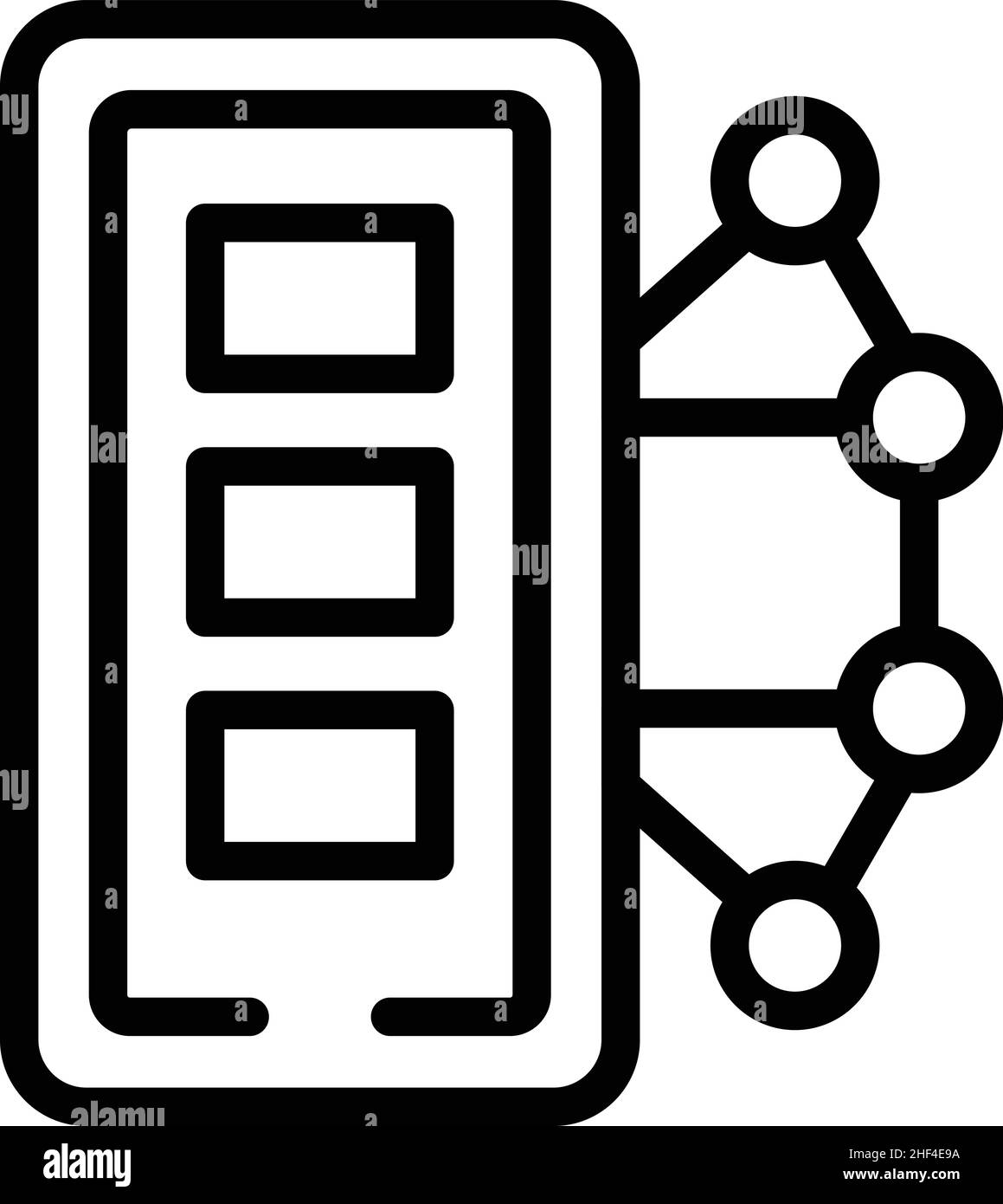 Smart phone app icon outline vector. Internet screen. Data element ...