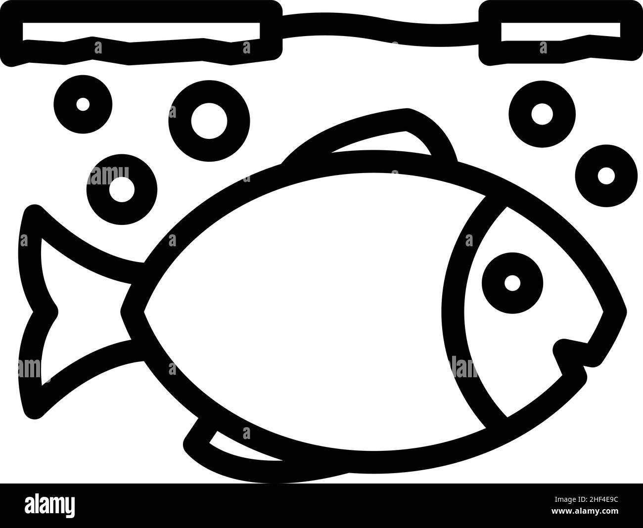 Big ice fish icon outline vector. Winter lake. Snow frozen Stock Vector ...