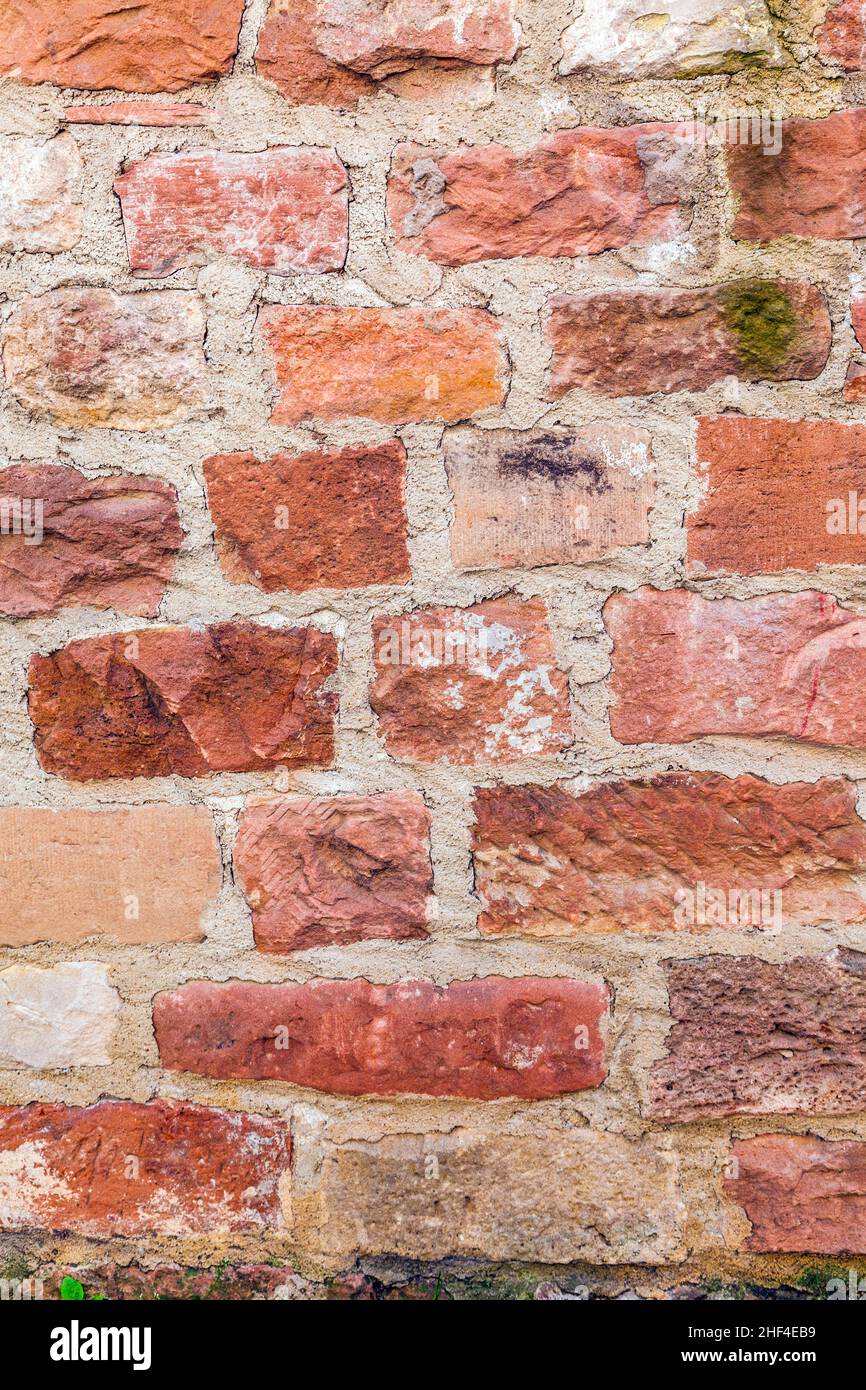 old brick wall with damaged plaster Stock Photo - Alamy