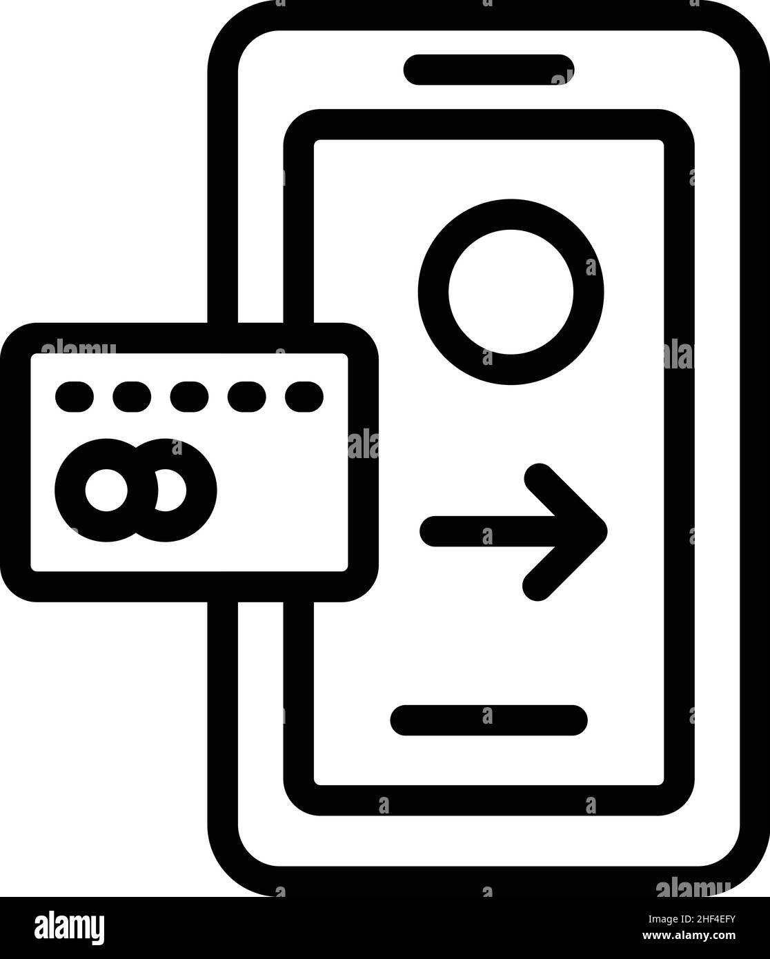 Bank phone app icon outline vector. Internet finger. Screen element ...