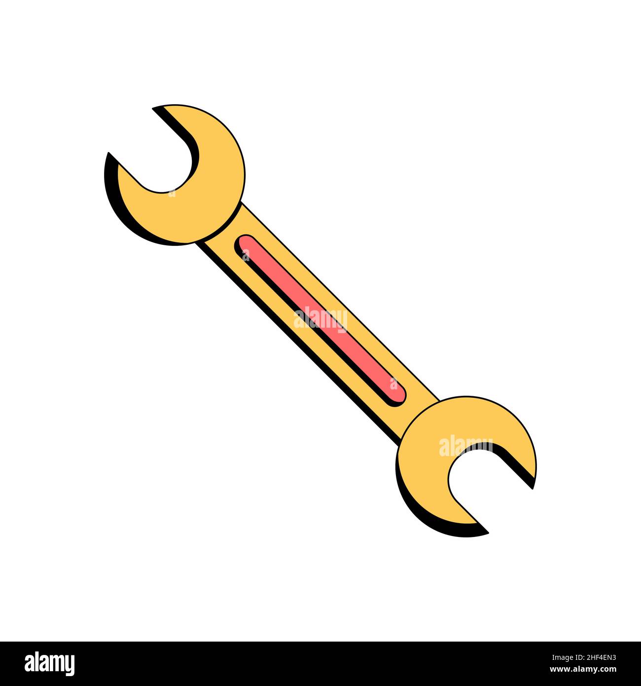 Wrench. Spanner. Mechanic, engineer, building tools. Vector ...