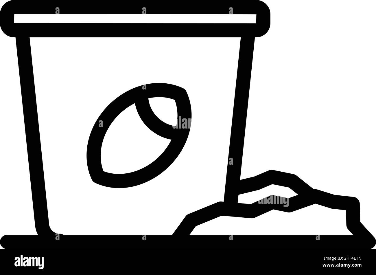 Ice fish bucket icon outline vector. Fishing hole. Frozen winter Stock ...