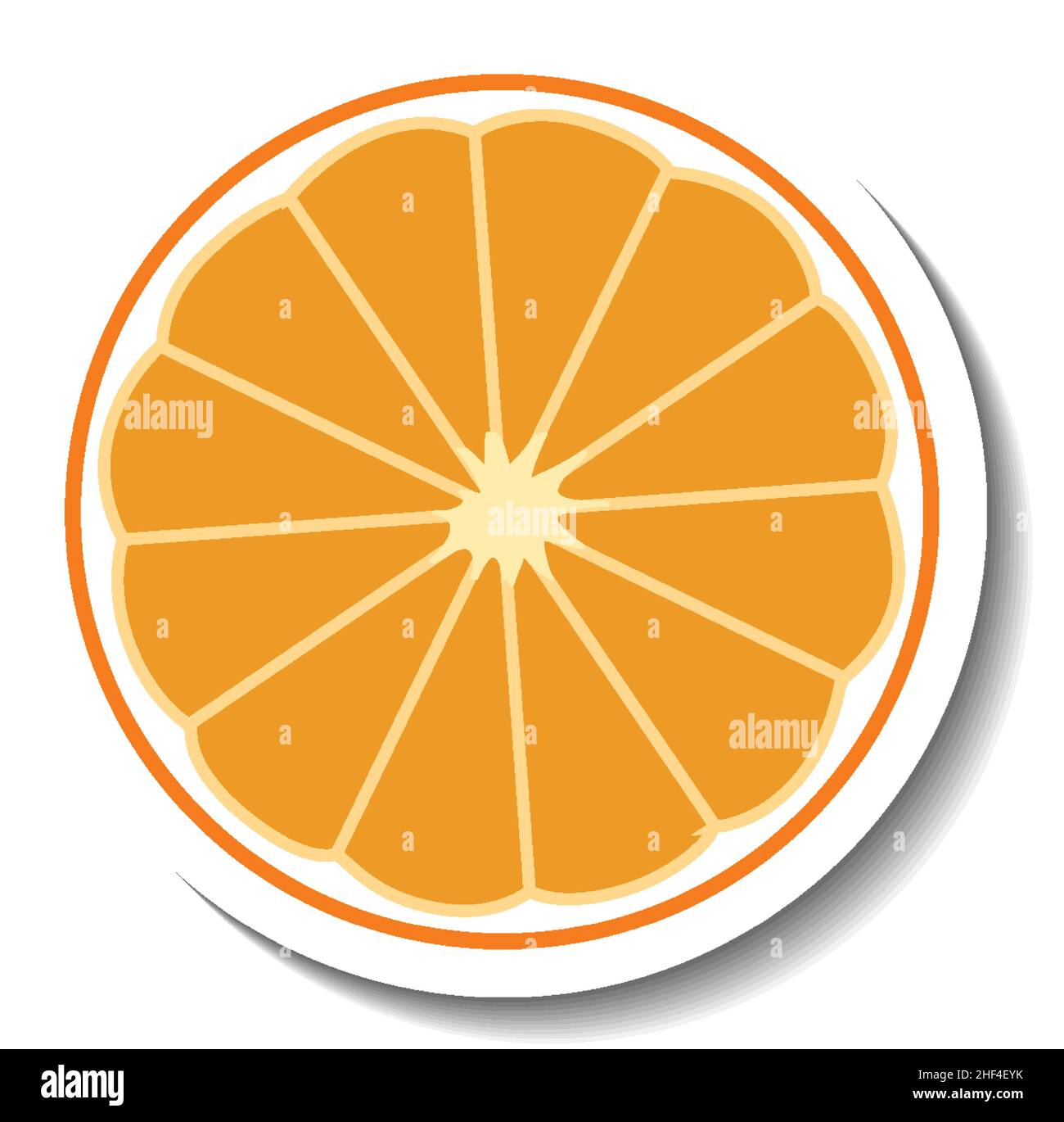 Sliced orange in cartoon style illustration Stock Vector Image & Art ...