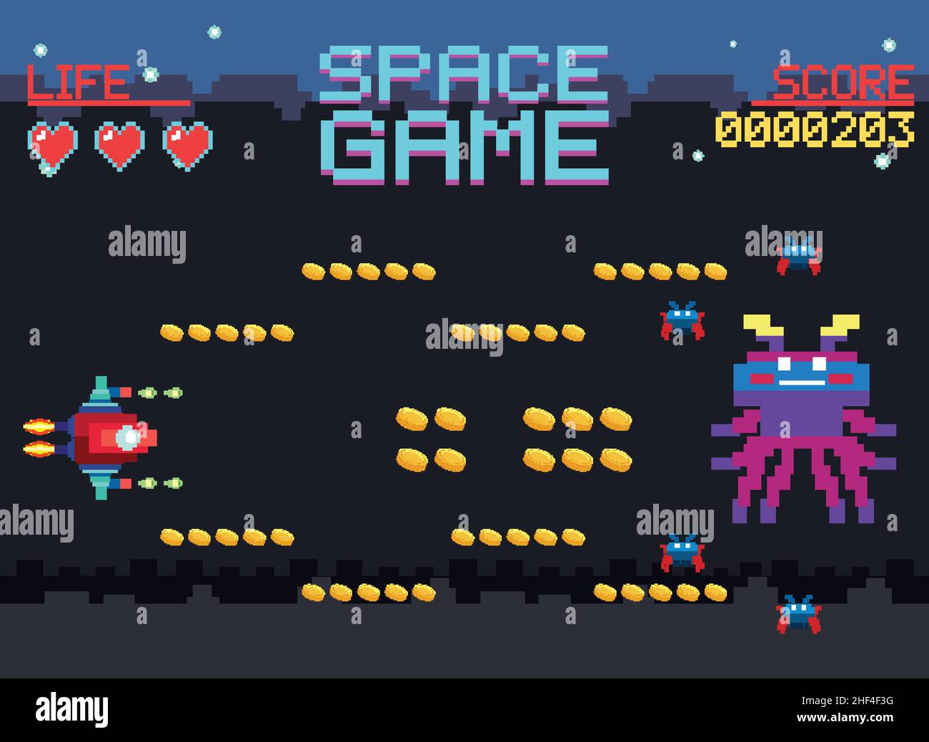 Space game user interface template illustration Stock Vector Image ...