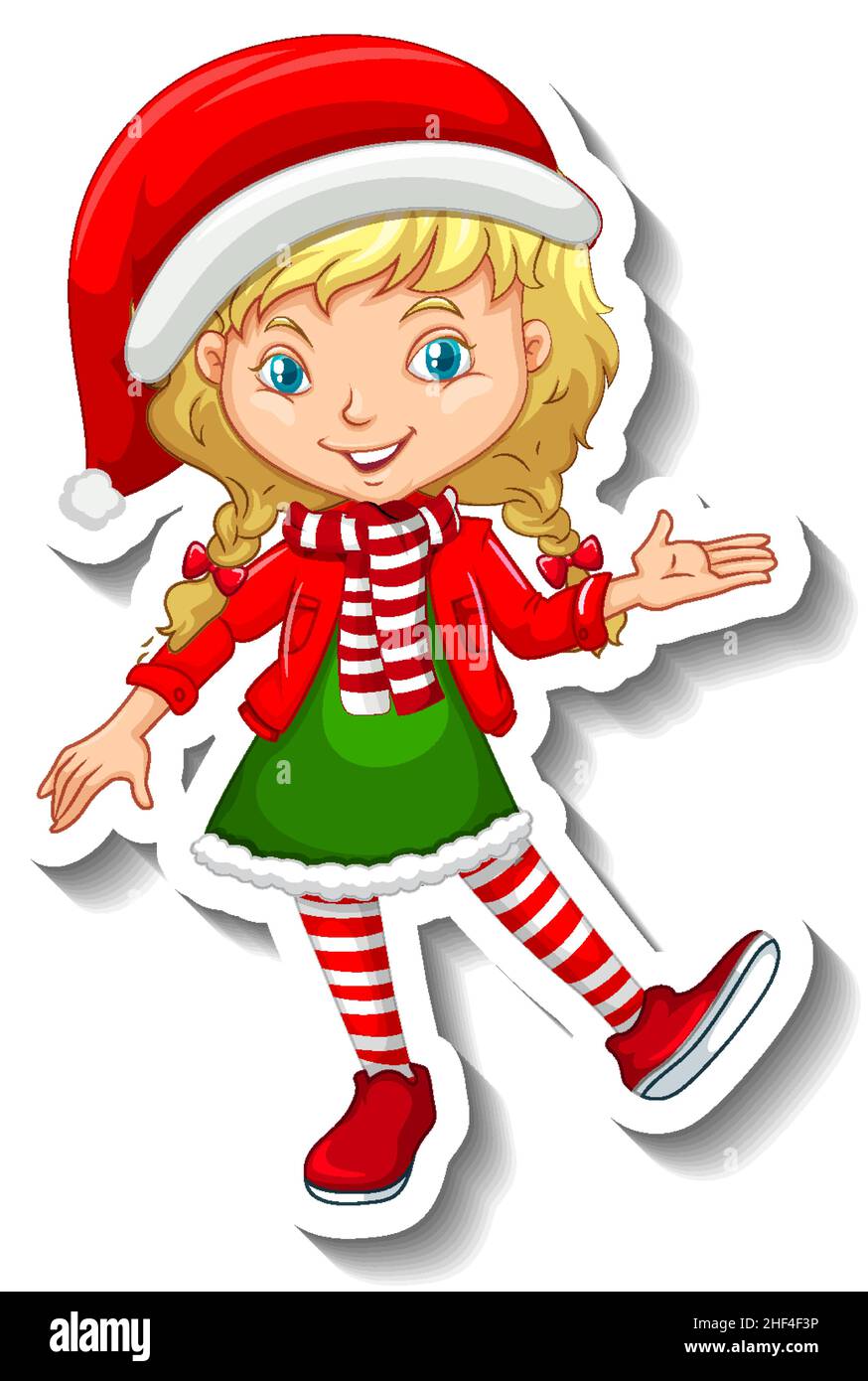 Small happy girl christmas Stock Vector Images - Alamy