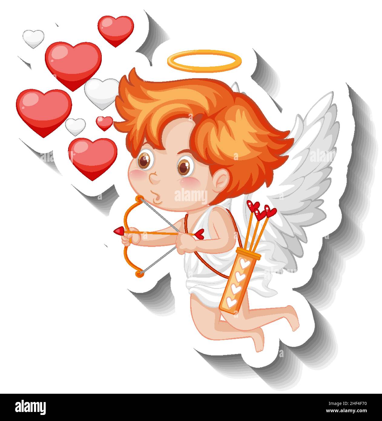 Cupid boy holding bow and arrow illustration Stock Vector Image & Art ...