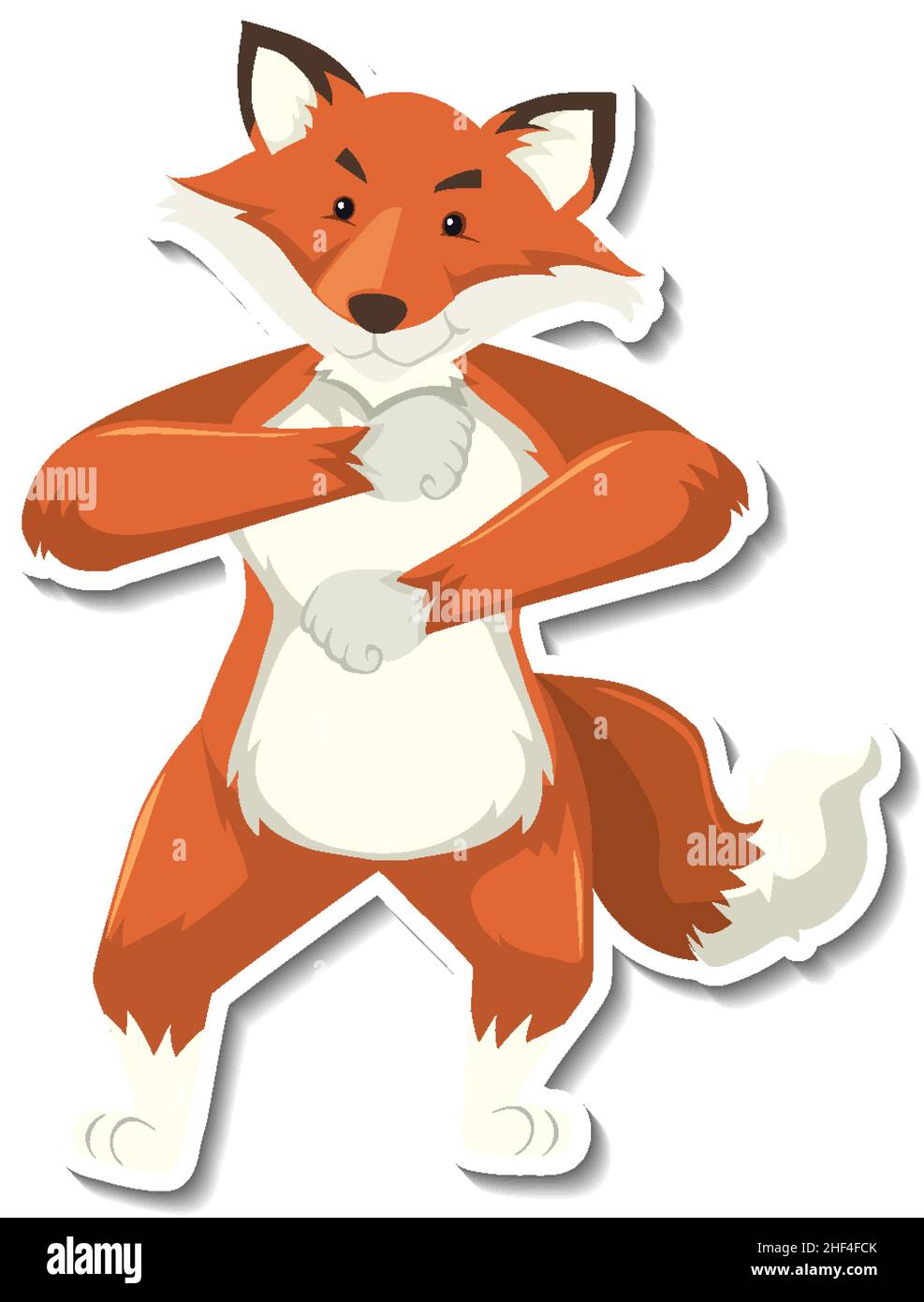 A fox dancing animal cartoon sticker illustration Stock Vector Image ...