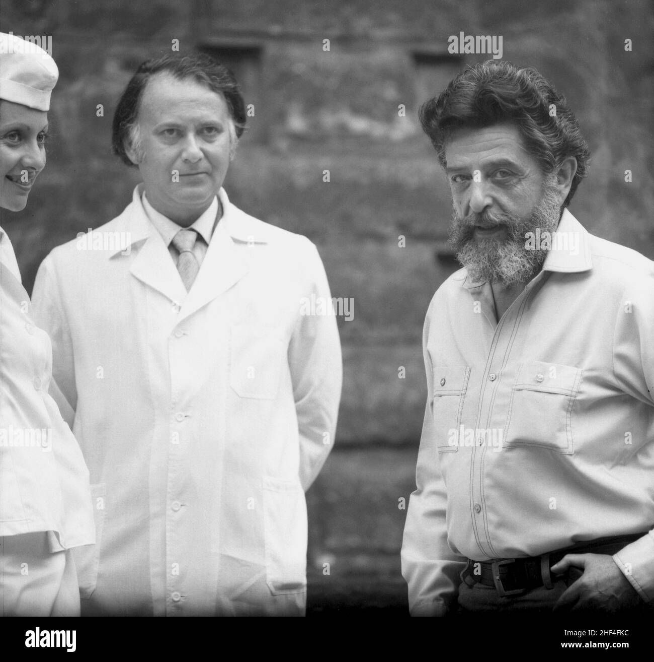 Romanian film director Manole Marcus (right) during the filming of ...