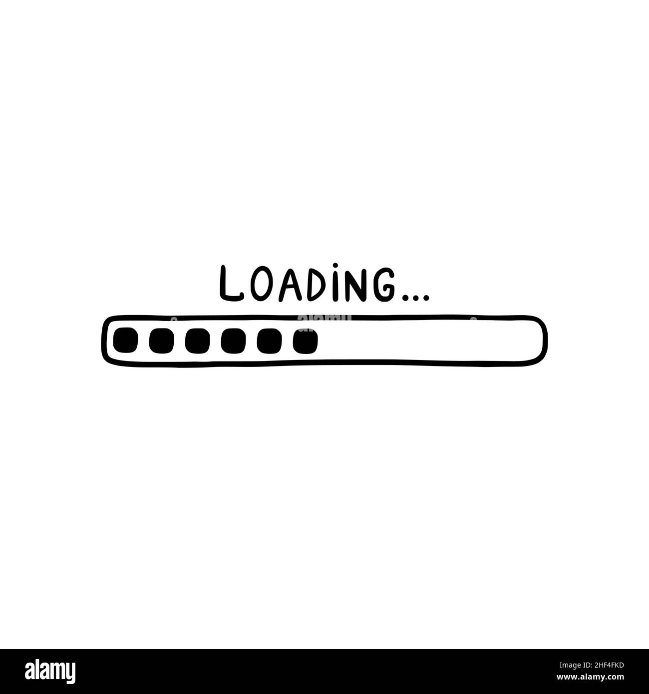 Loading bar, status and progress doodle element. Sketch, hand drawn ...