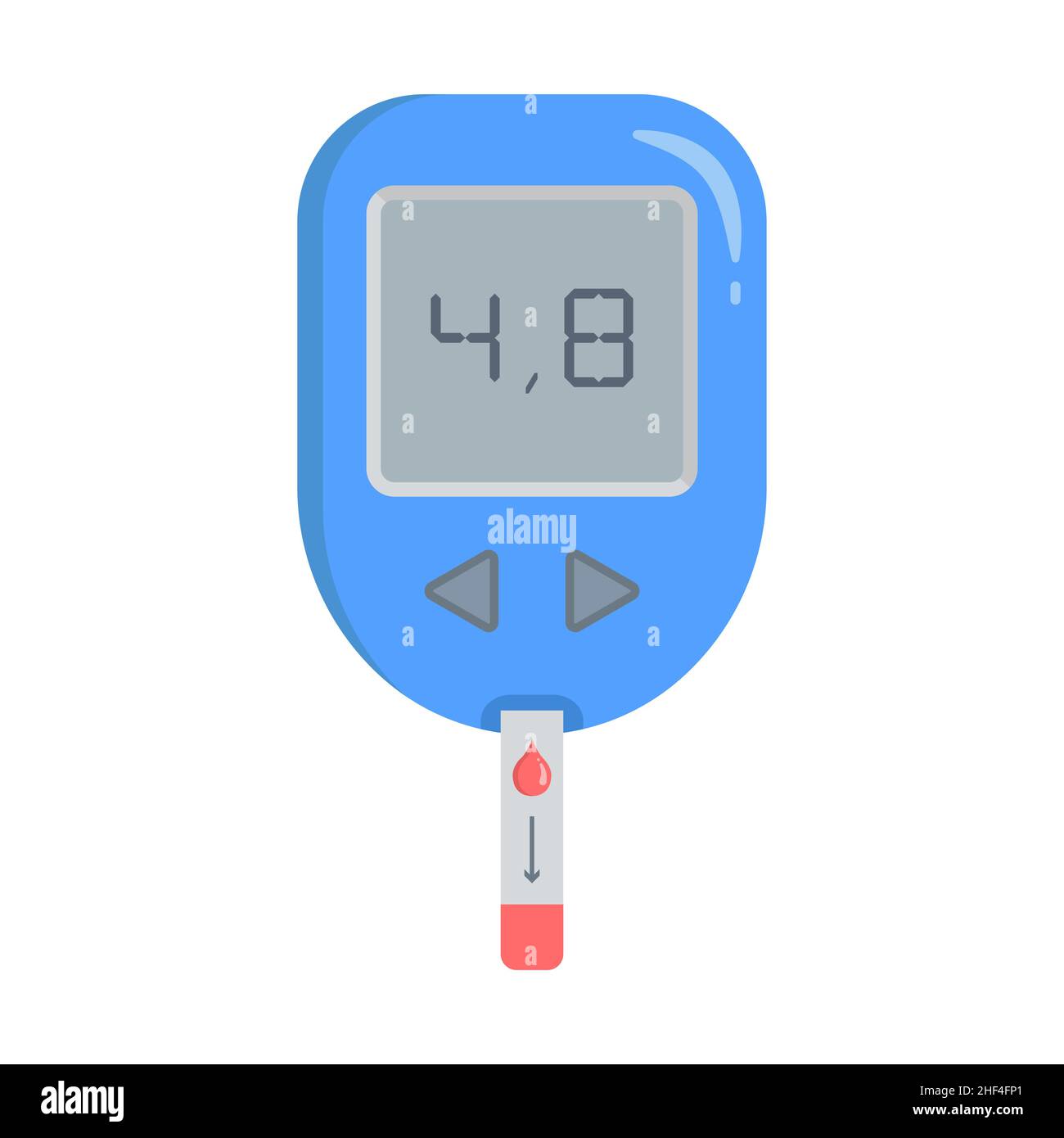 Glucometer with test strip. A device for measuring blood sugar levels ...