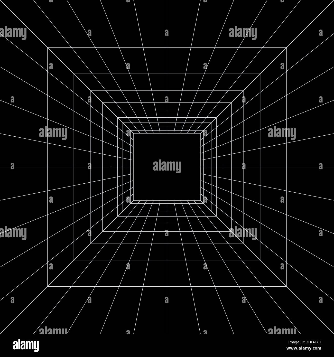 Grid room 3d. Perspective black background. Virtual reality ...