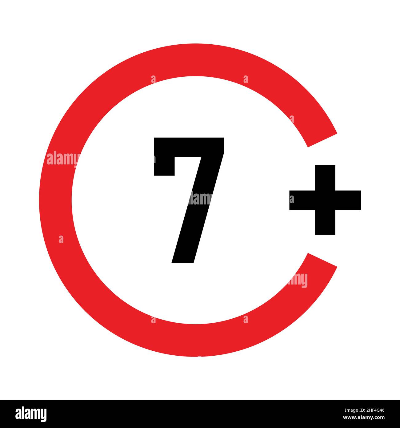 7 plus sign. Seven. Age restrictions, censorship, parental control ...