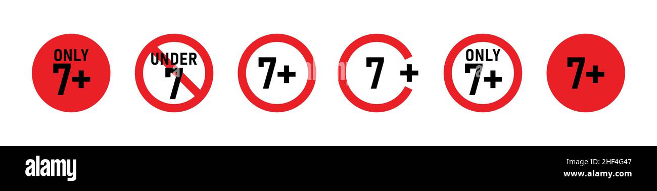 7 plus sign set. Seven. Age restrictions, censorship, parental control ...