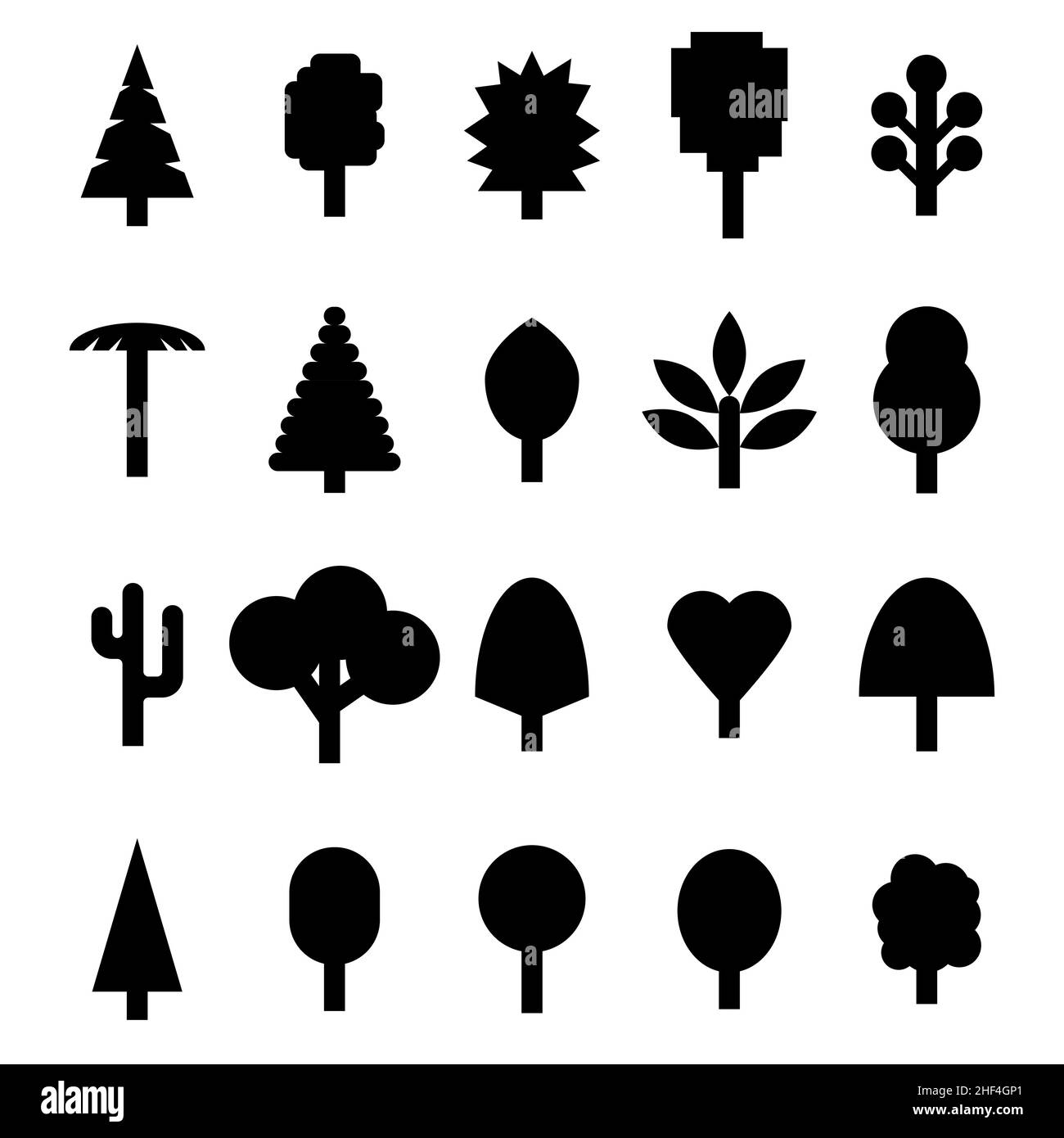A set of trees. Vector illustration. Sipmle style Stock Vector Image ...