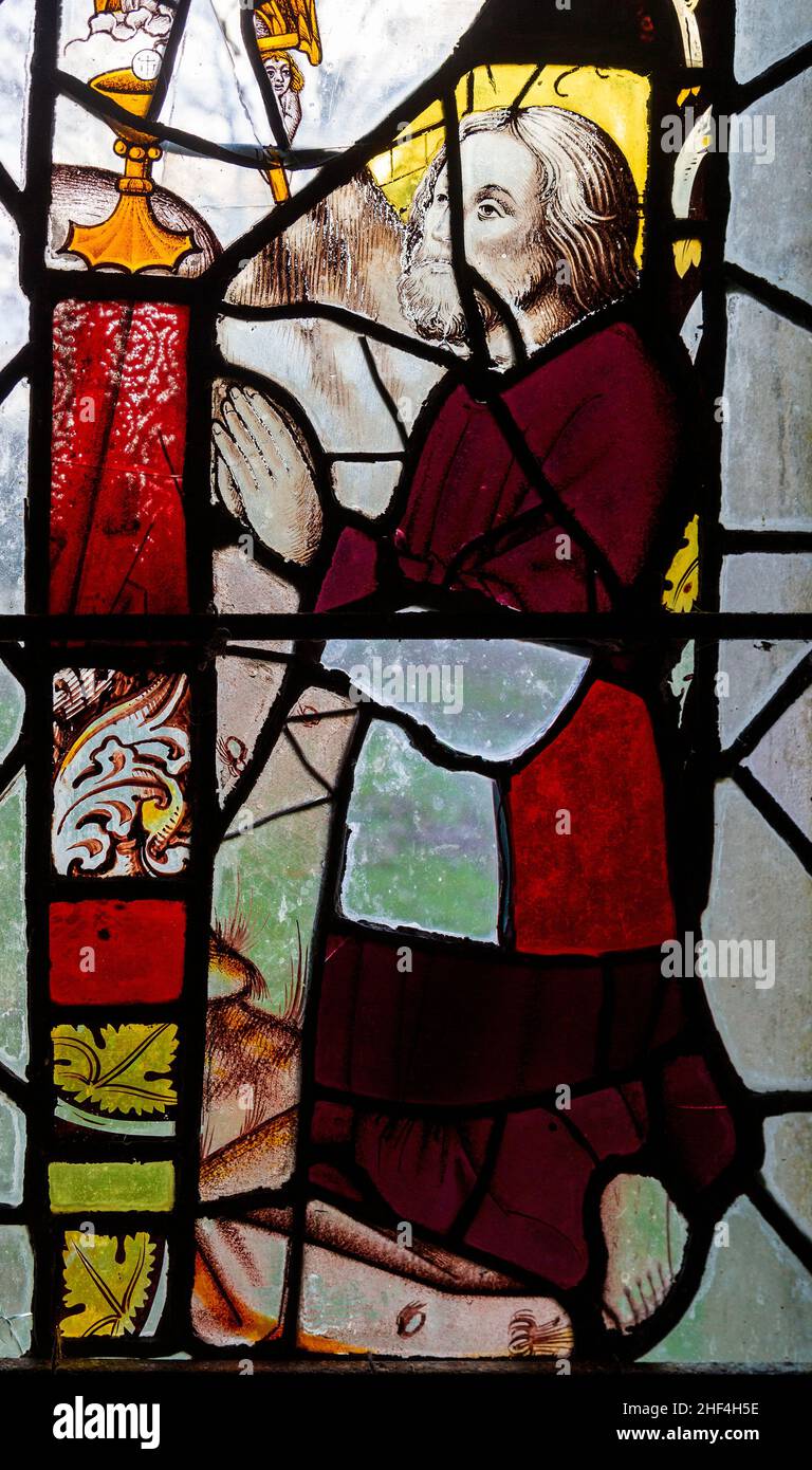 Stained glass Saint Stephen chapel, Bures, Suffolk, England, UK - Mass ...