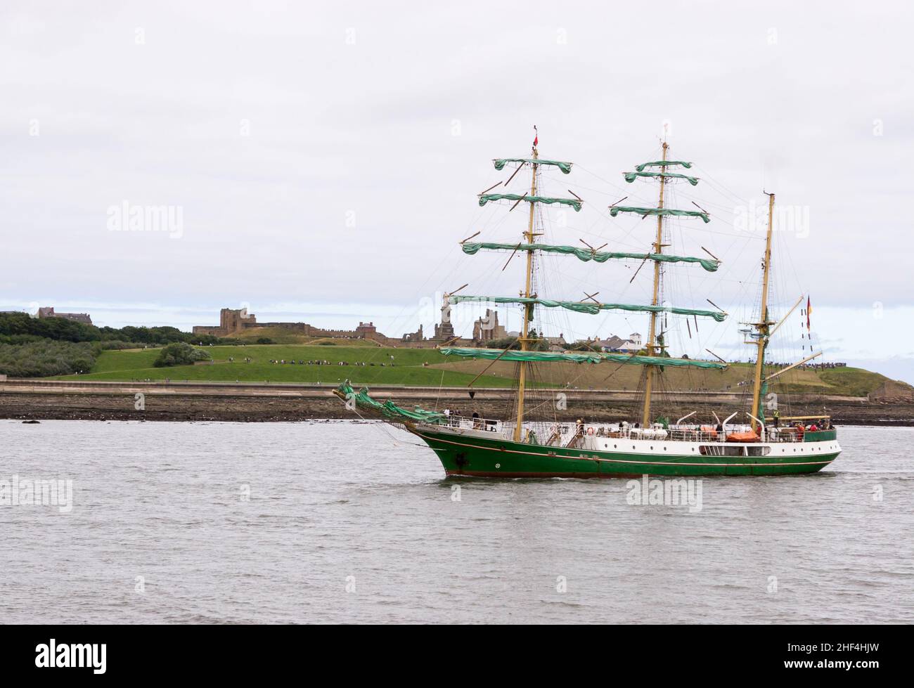 The sail training ship Alexander von Humboldt seen entering the river ...