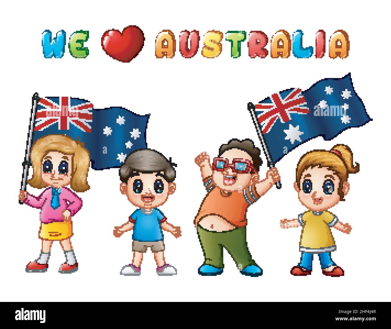 Children holding australian flag hi-res stock photography and images ...