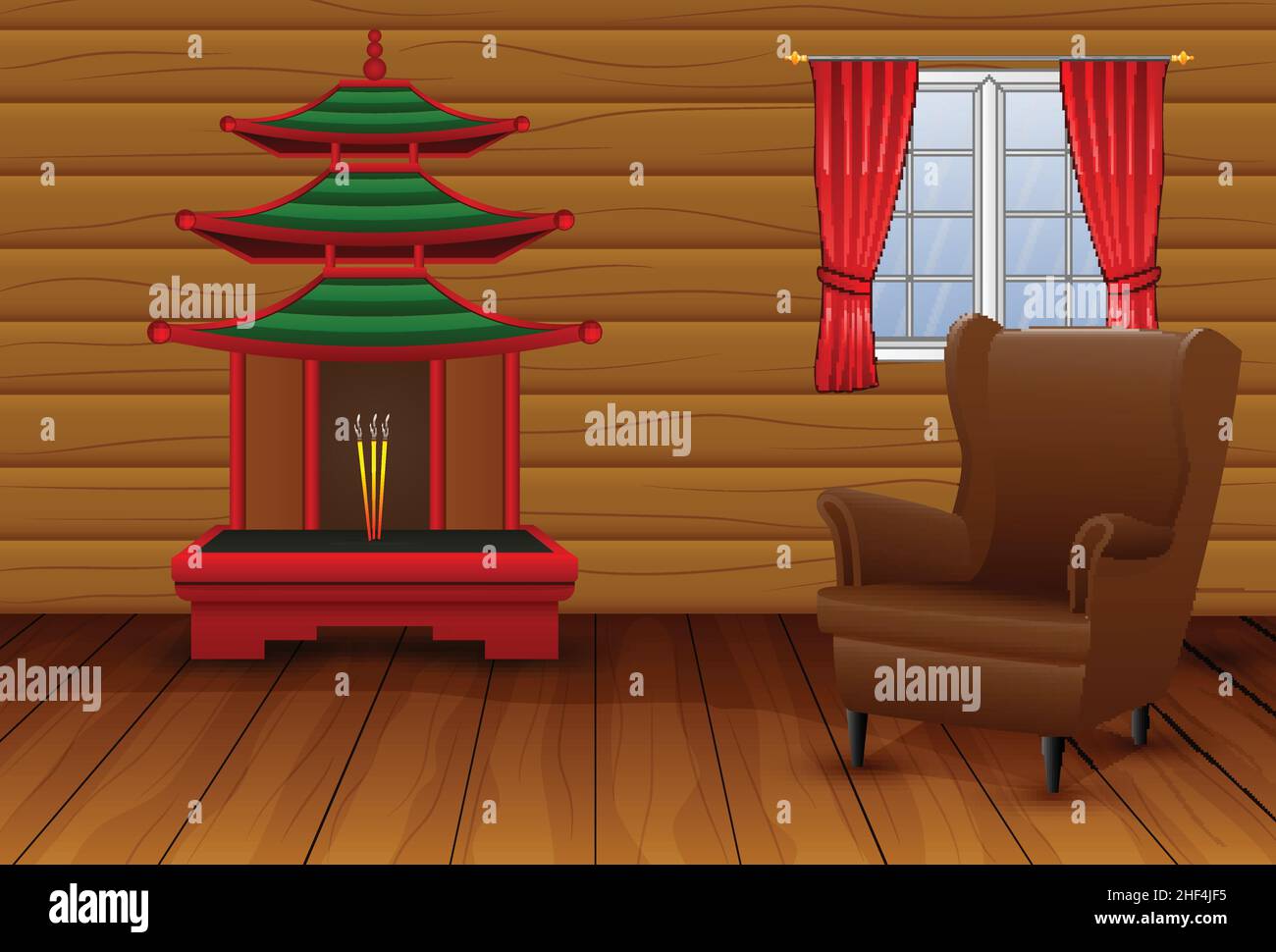 Cartoon interior of the chinese living room Stock Vector Image & Art ...