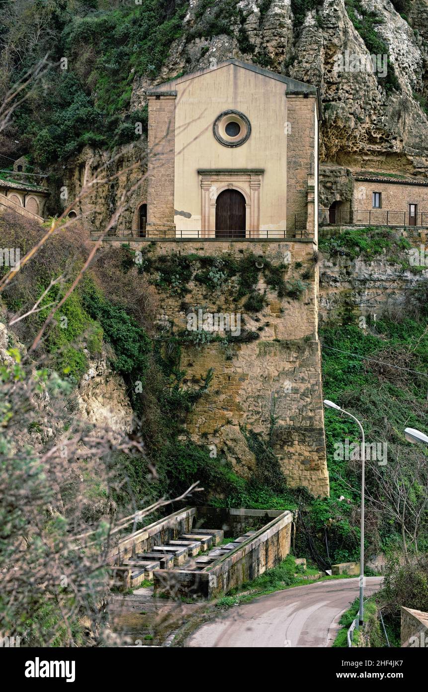 view of cliff church in Enna Old Town, Sicily Stock Photo - Alamy