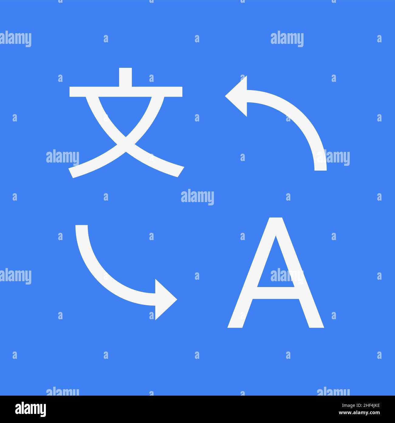 Translator icon. Translate sign on blue background Stock Vector Image ...