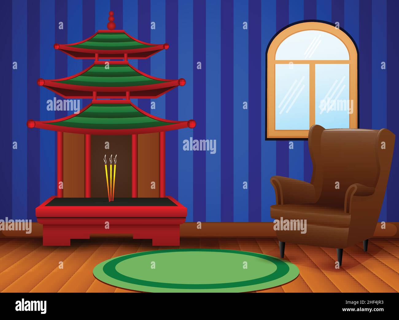 Cartoon interior of the chinese living room Stock Vector Image & Art ...
