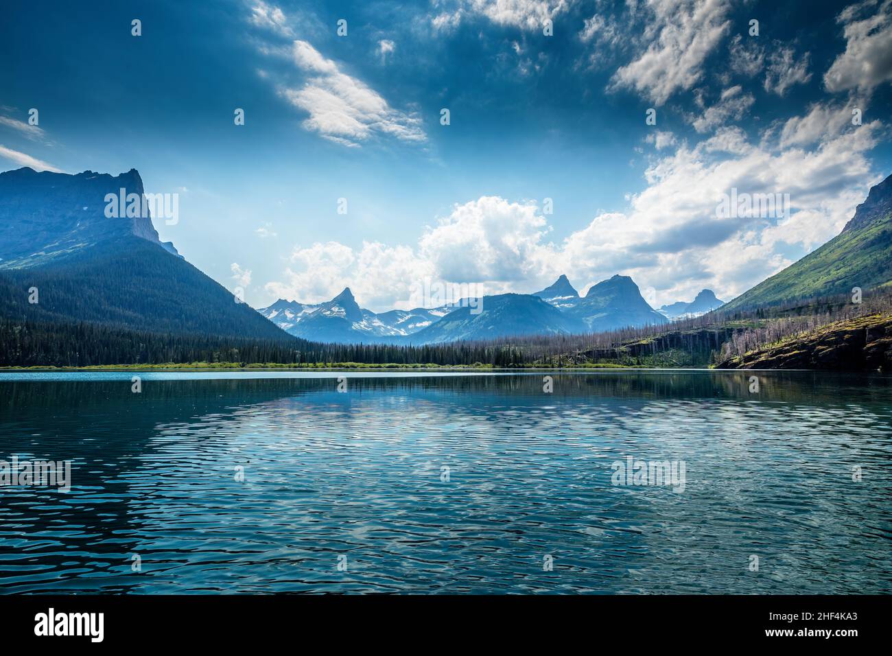 Saint Mary Lake in the Glacier National Park, Montana Stock Photo - Alamy