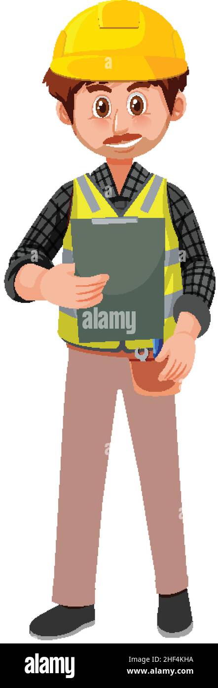 A contractor job cartoon character on white background illustration ...