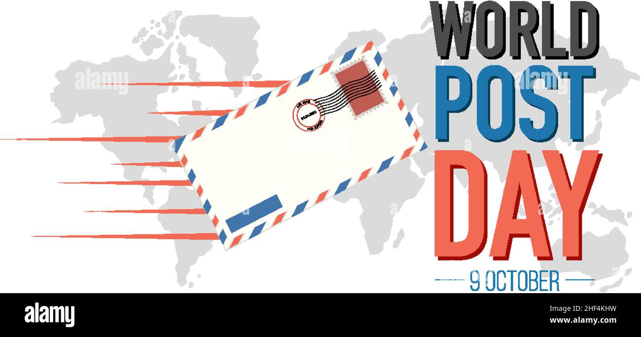 World Post Day banner with an envelope illustration Stock Vector Image ...