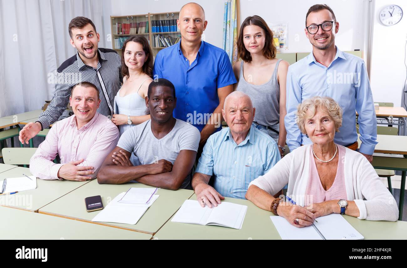 Portrait of group people different ages Stock Photo - Alamy