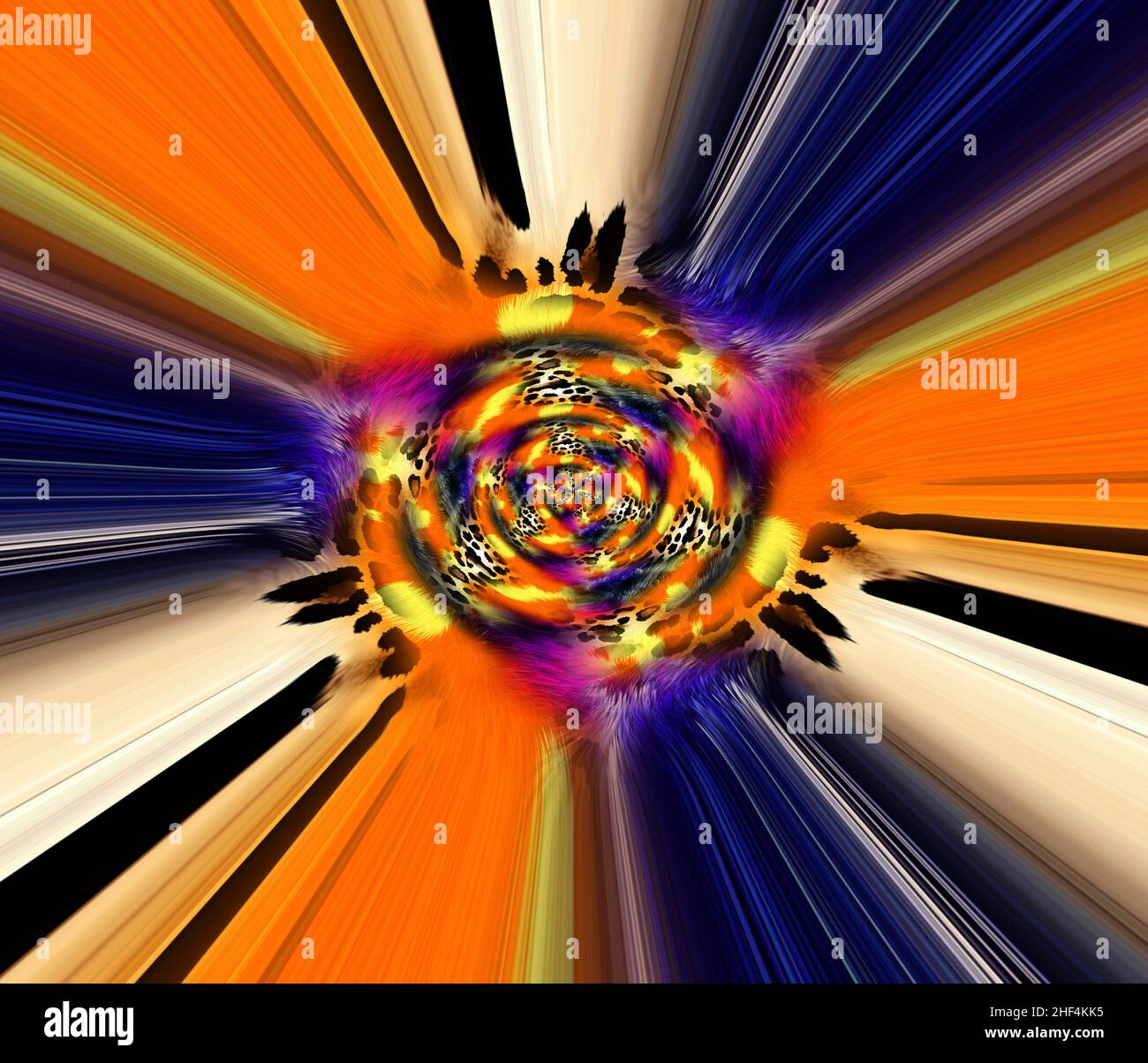 3D illustration of colorful banner with blended abstract curve shapes ...