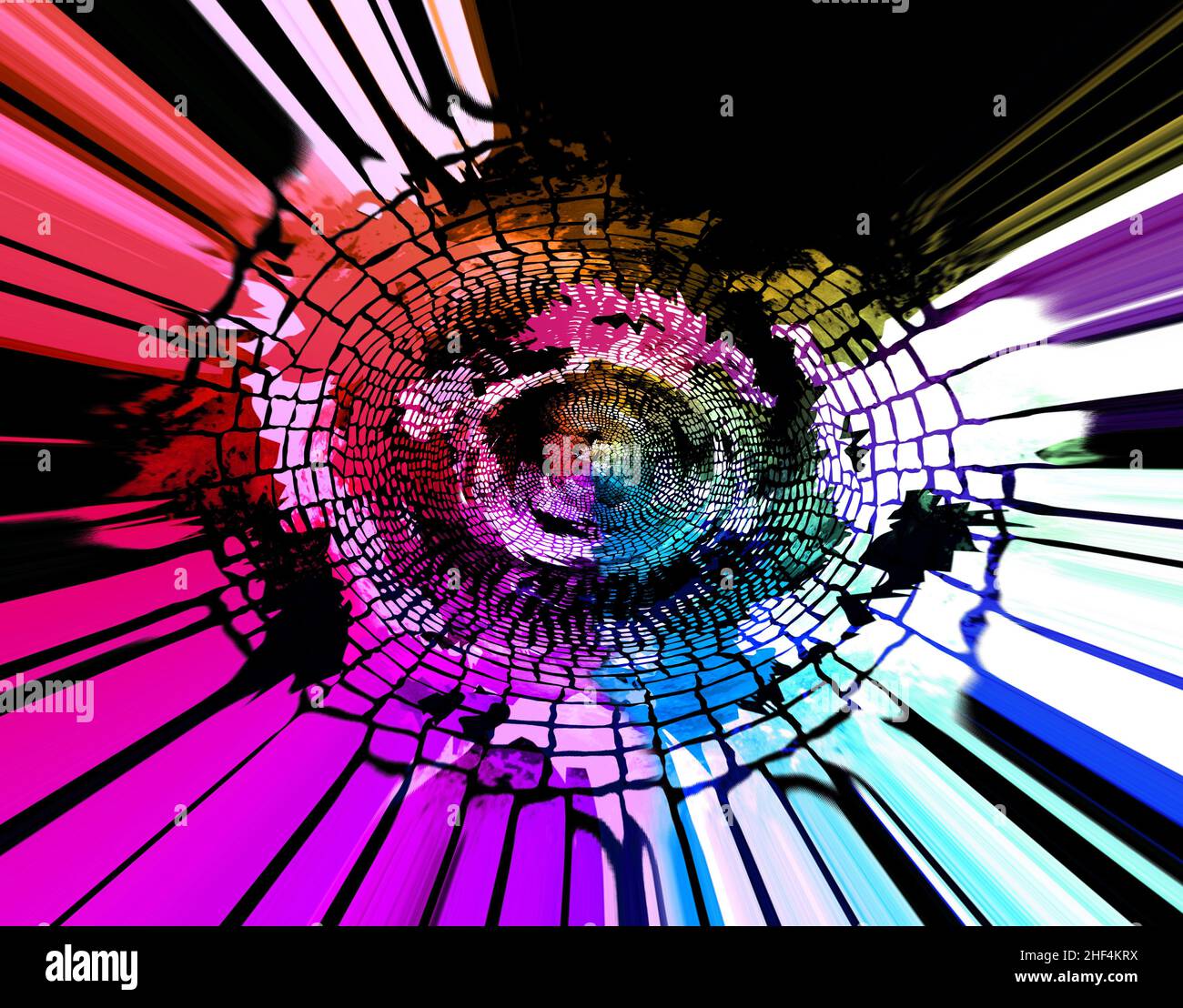 3D illustration of colorful banner with blended abstract curve shapes ...