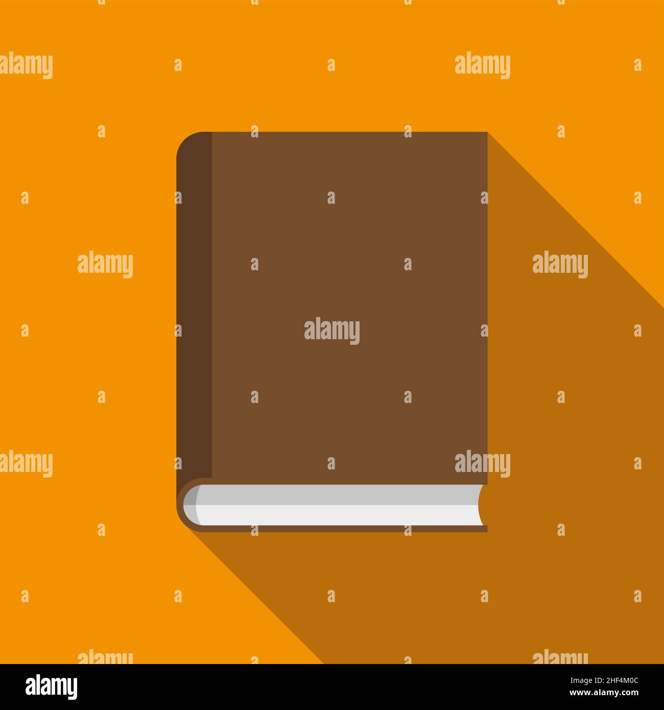 Flat design book on orange background with shadow Stock Vector Image ...