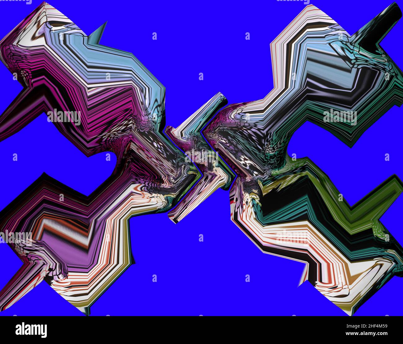 3D illustration of colorful banner with blended abstract curve shapes ...