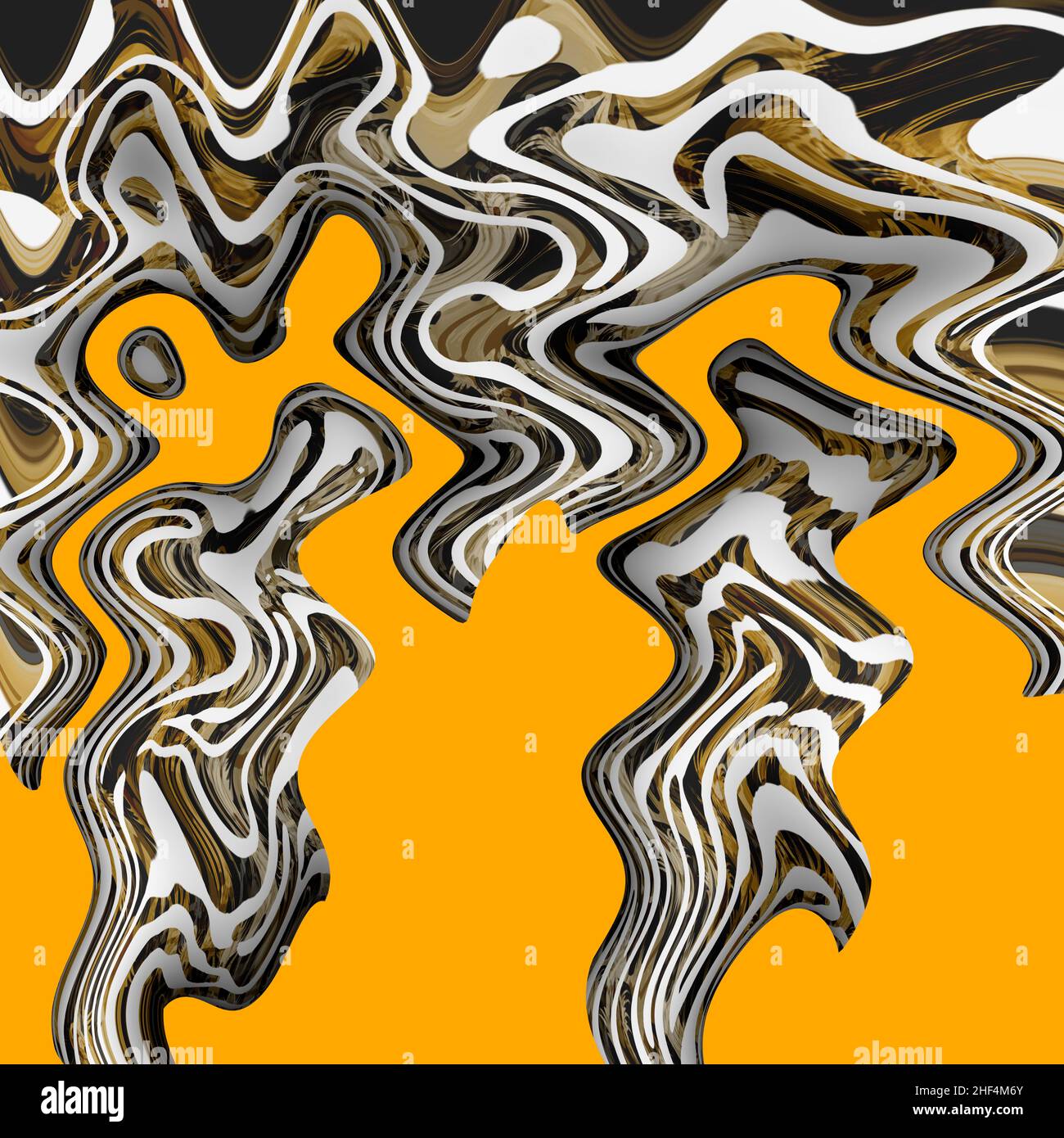 3D illustration of colorful banner with blended abstract curve shapes ...