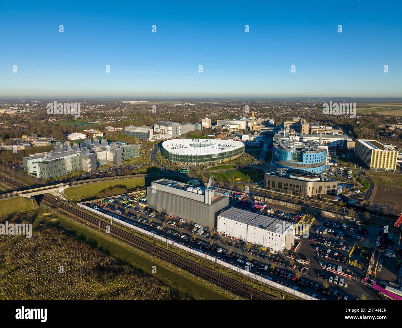 Stock Aerial picture of the Cambridge Biomedical Campus which includes ...