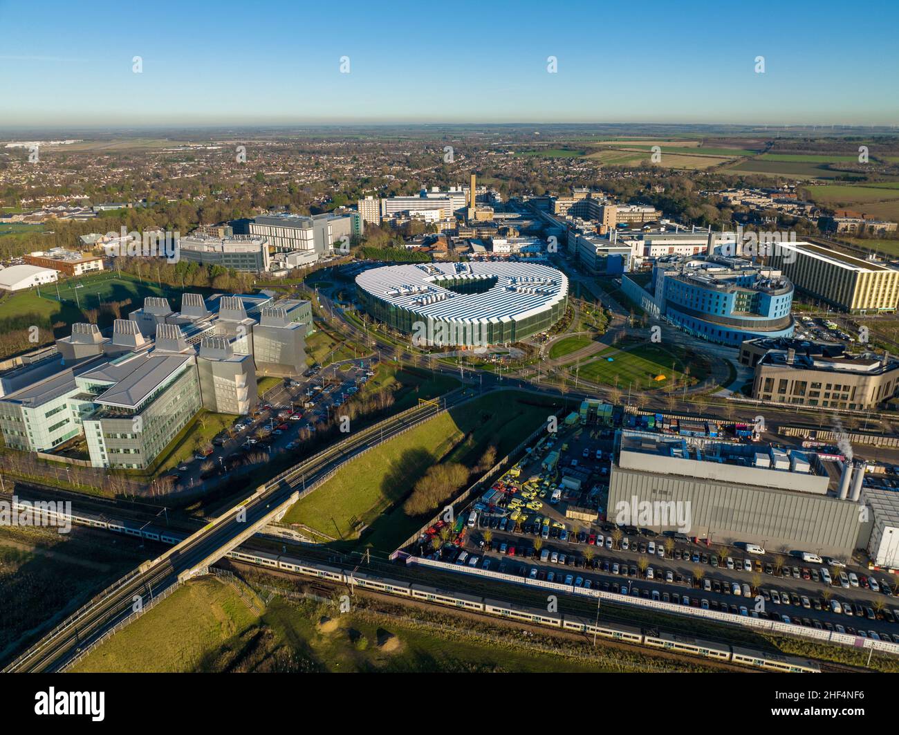 Stock Aerial picture of the Cambridge Biomedical Campus which includes ...