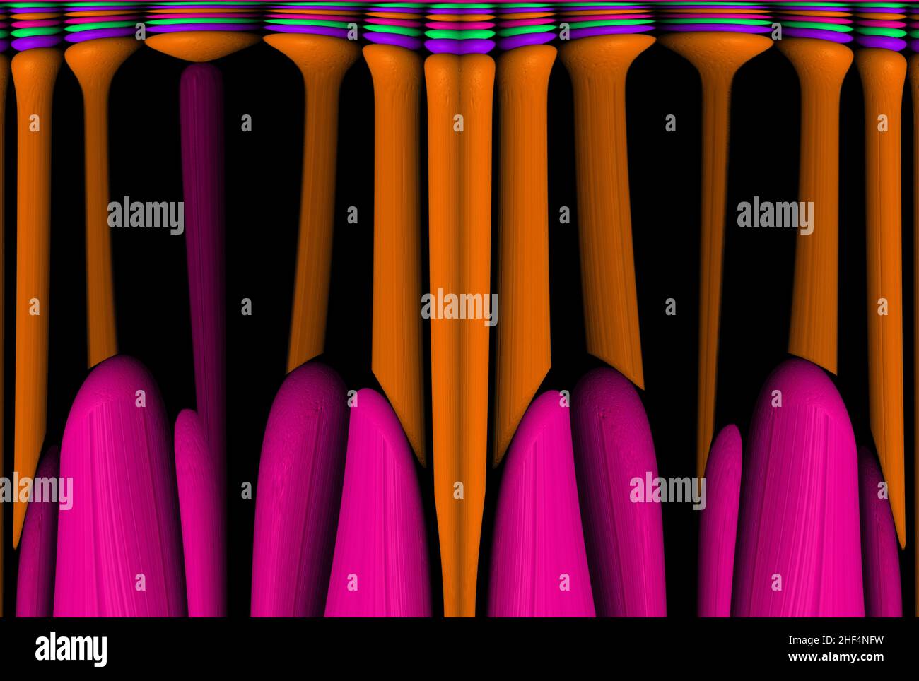 3D illustration of colorful banner with blended abstract curve shapes ...