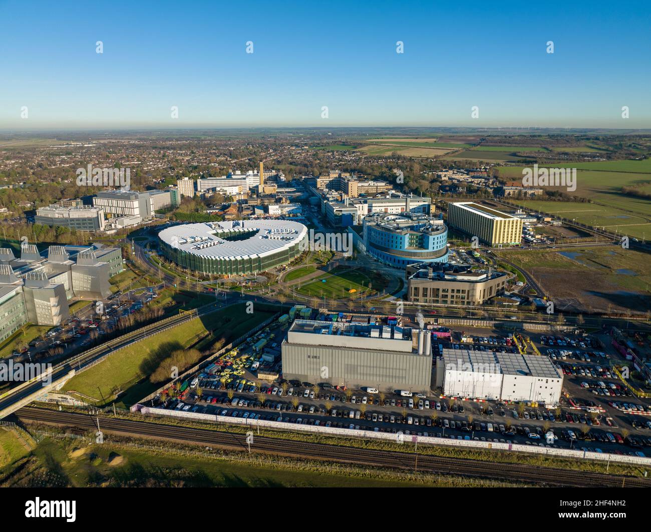 Stock Aerial picture of the Cambridge Biomedical Campus which includes ...