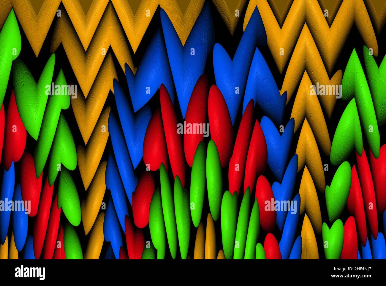 3D illustration of colorful banner with blended abstract curve shapes ...