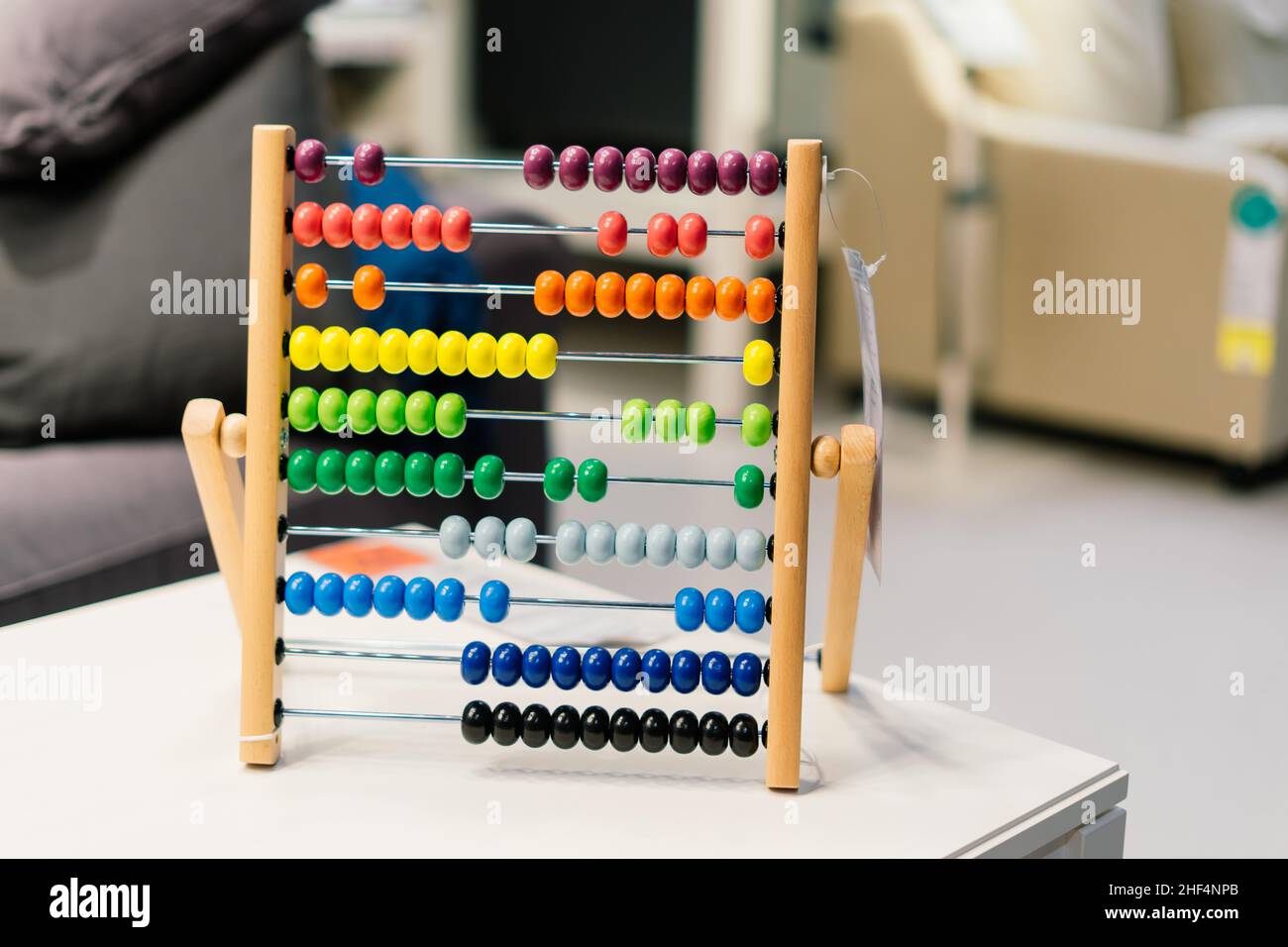 Children toy for a brain development, mathematics, abacus Stock Photo ...