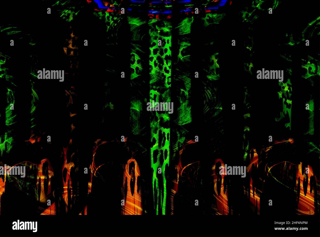3D illustration of colorful banner with blended abstract curve shapes ...