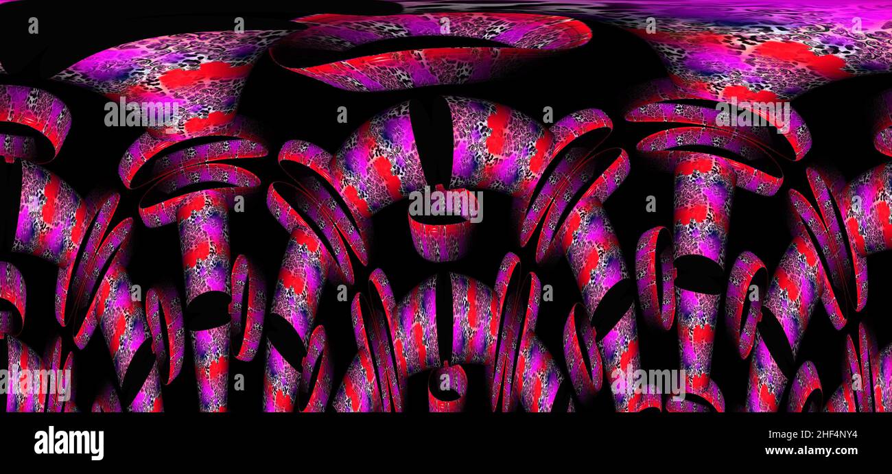 3D illustration of colorful banner with blended abstract curve shapes ...