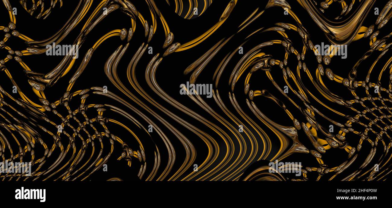 3D illustration of colorful banner with blended abstract curve shapes ...