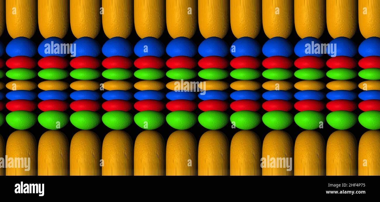 3D illustration of colorful banner with blended abstract curve shapes ...