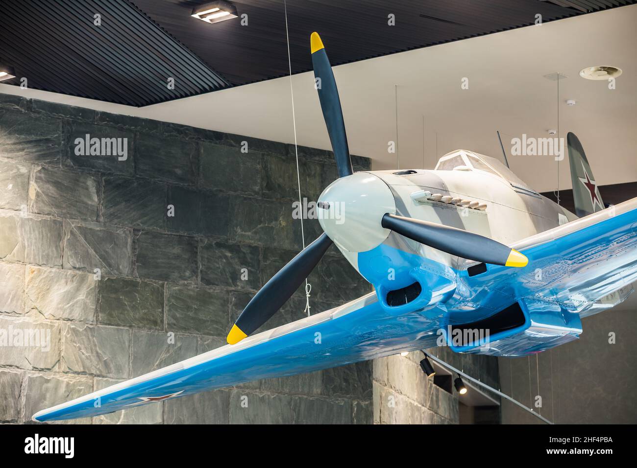 Close up of Soviet russian Yakovlev Yak-9 fighter aircraft In The ...