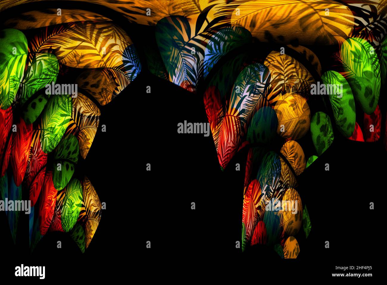 3D illustration of colorful banner with blended abstract curve shapes ...