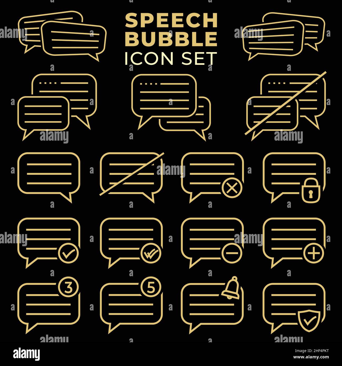 Speech bubble icon set. Speech bubble icon collection. Vector and ...