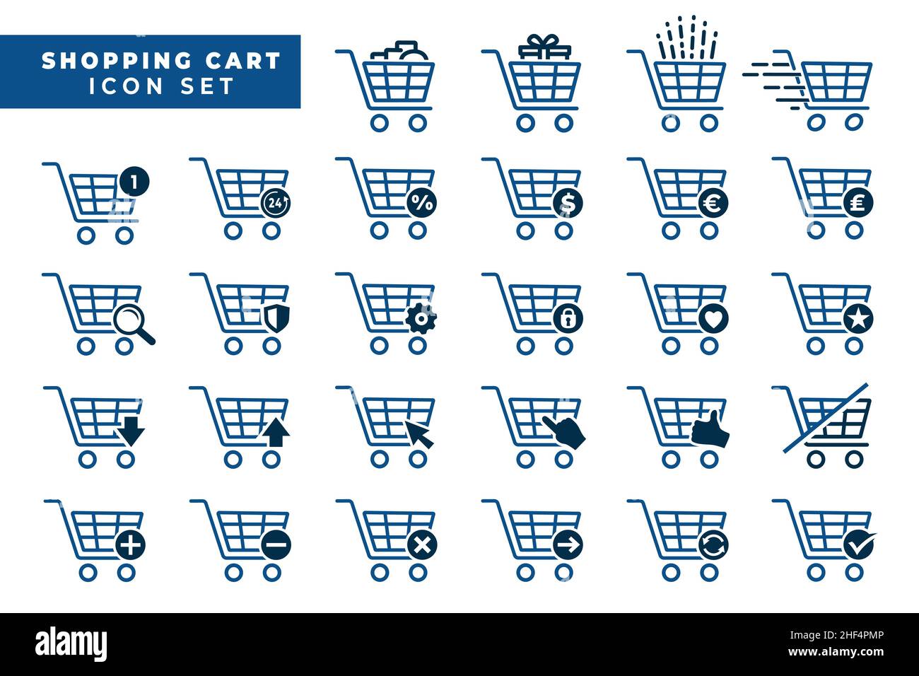 Shopping cart icon set. Shopping trolley icon design collection. Vector ...