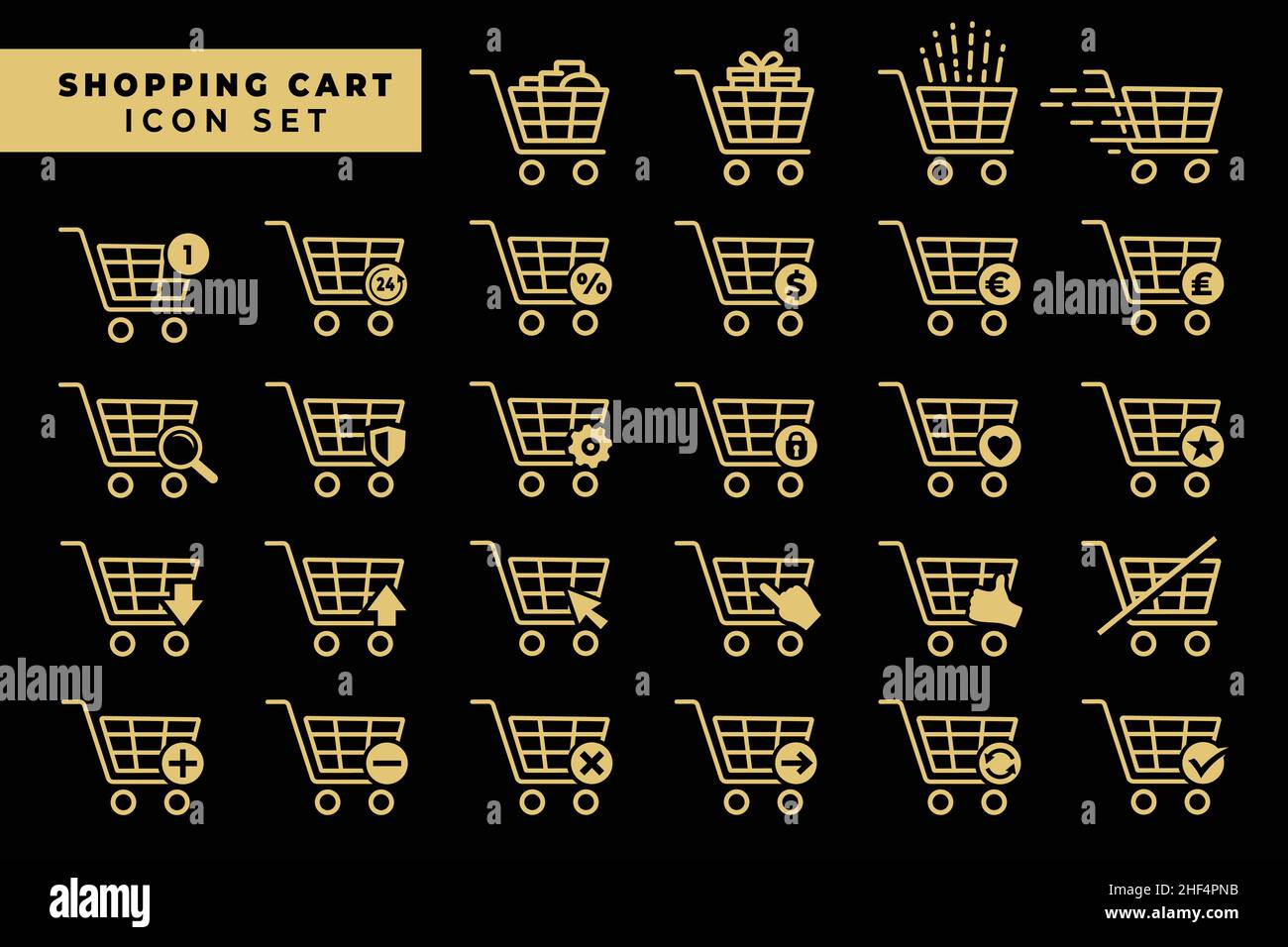 Shopping cart icon set. Shopping trolley icon design collection. Vector ...