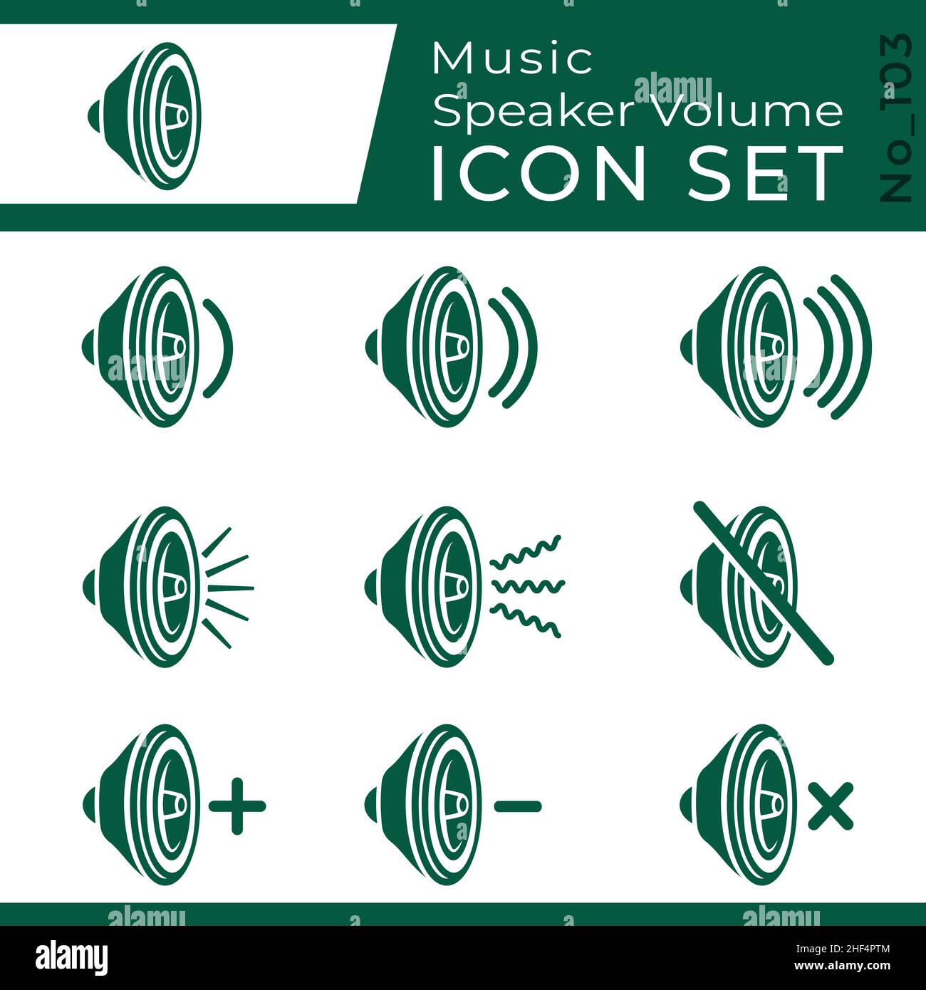 Music Speaker Volume Icons Set. Vector and illustration Stock Vector ...